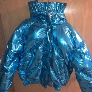 lenki lenki | Jackets & Coats | Lenki Lenki Blue Michelin Foil Down ...
